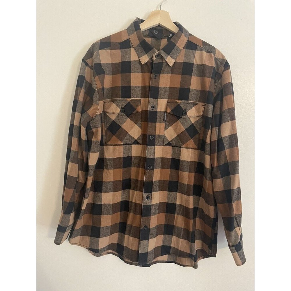 Harley Davidson Men’s Flannel Shirt Xl Brown Plaid Lo… - Gem